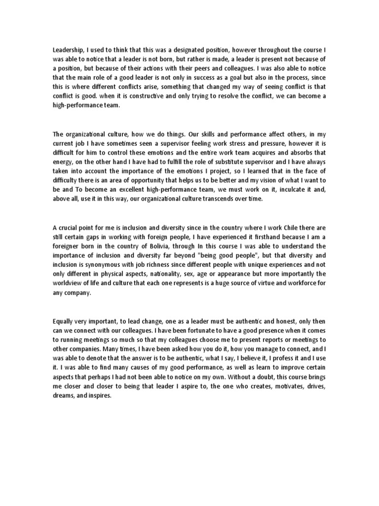 Reflective journal entries and synthesis | PDF | Organizational Culture ...