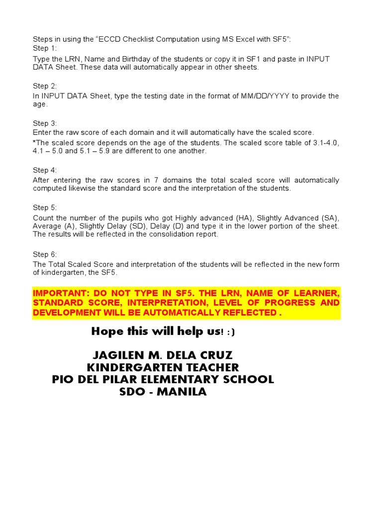 ECCD Automated Computation PRE | PDF | Data | Cognition