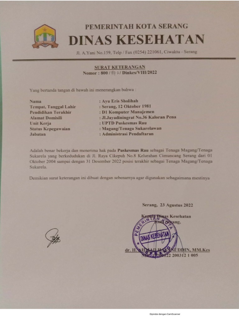 Surat Keterangan Honor | PDF