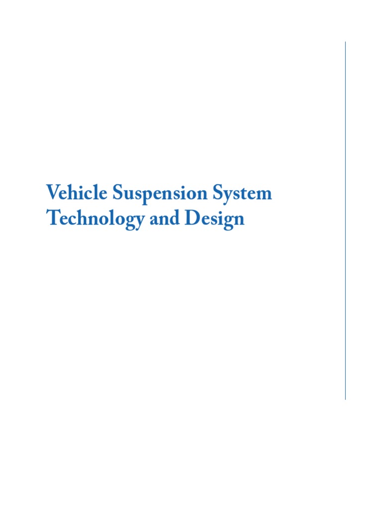 Vehicle Suspension System Technology and Design | PDF