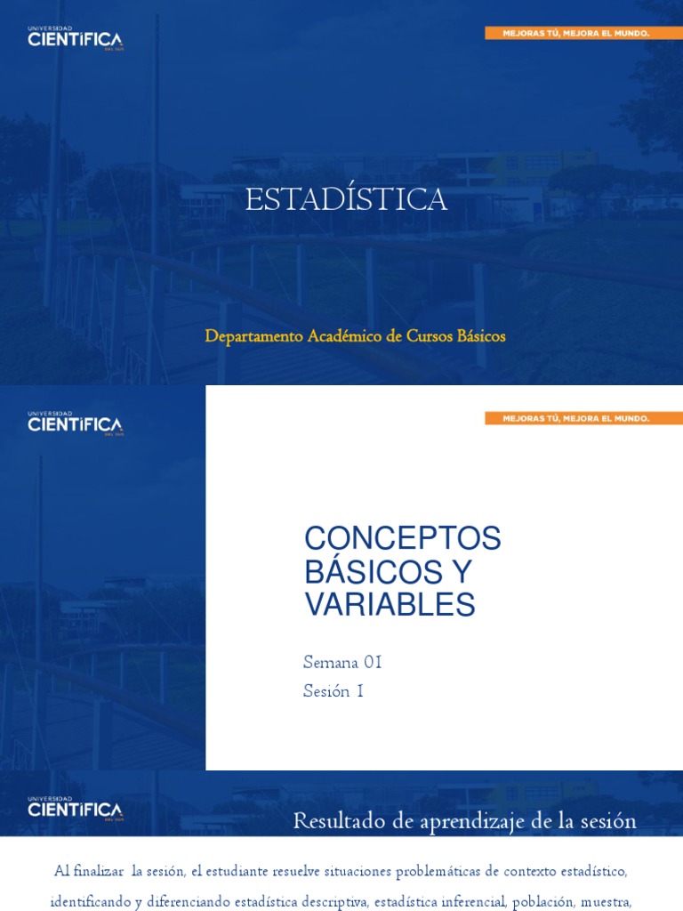 Estadistica General - Semana 01 - Sesion 01.1 - 2023-1 - Conceptos Basicos | PDF | Estadísticas ...