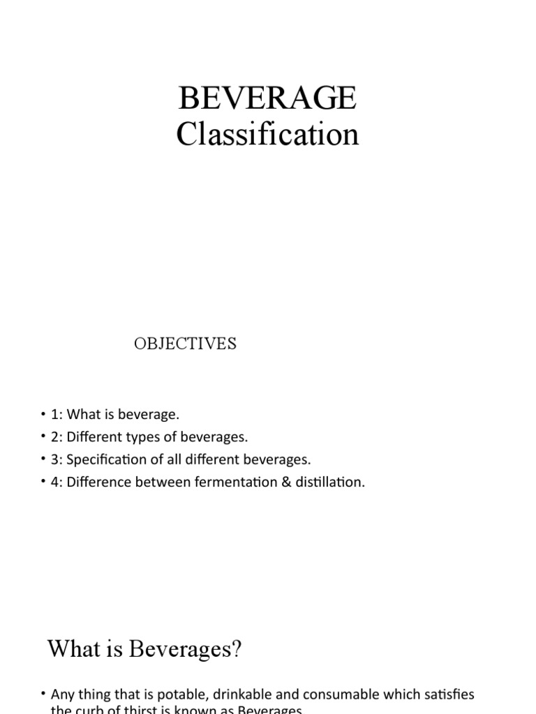 BEVERAGE Classification | PDF
