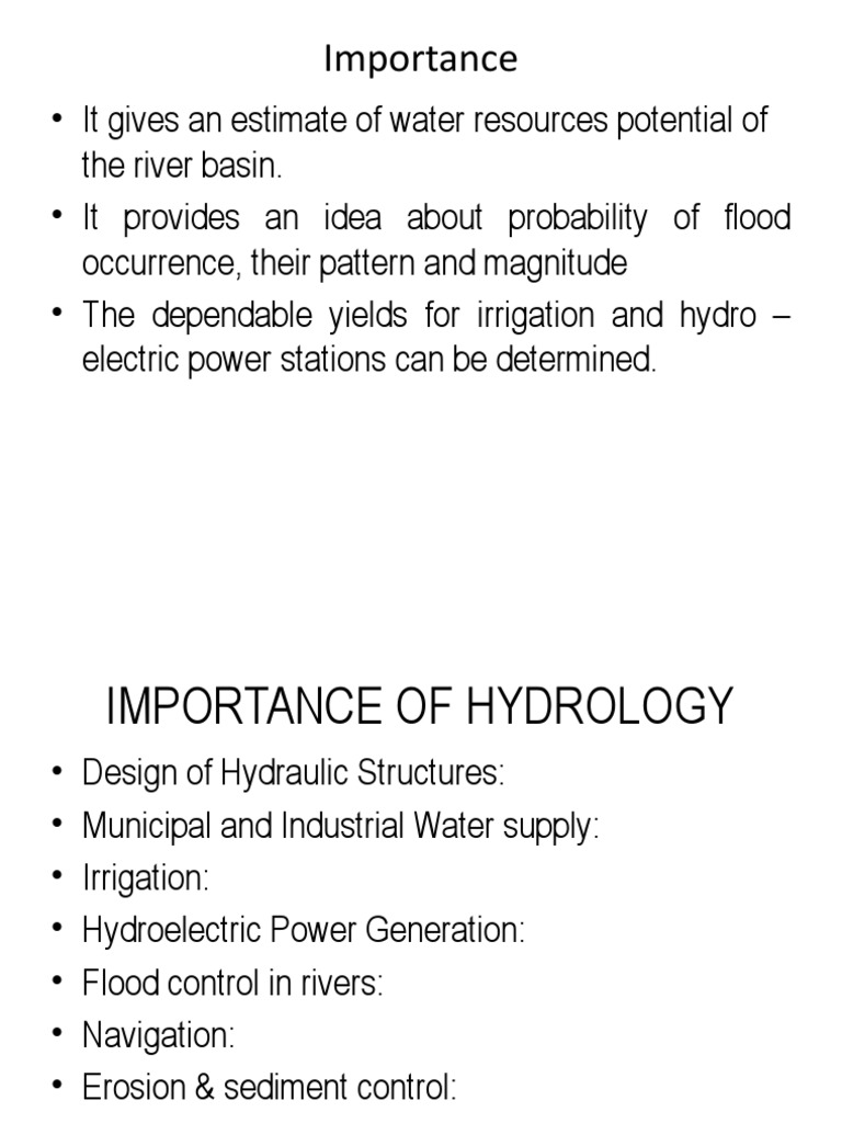 Importance of Hydrology | PDF | Water Cycle | Hydrology