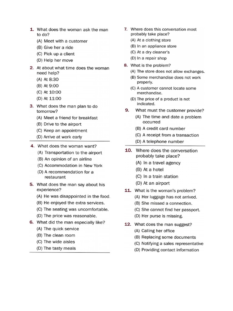 TOEIC Practice Test 5 | PDF