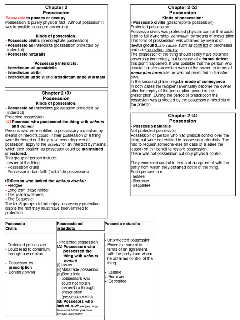 Types of Possession | PDF | Possession (Law) | Environmental Law
