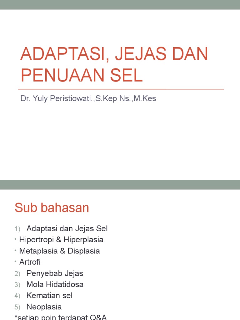 Adaptasi dan Jejas Sel | PDF | Pengembangan Diri