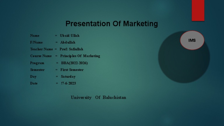 Presentation of Marketing | PDF