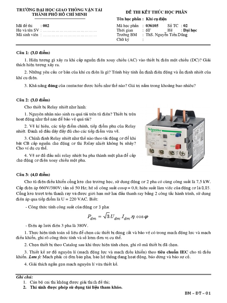 De Thi Khi Cu Dien HK1 2021-2022 (Update) .PDF - 2 | PDF