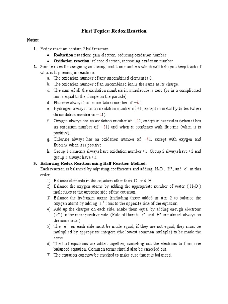 Chemistry SHS 3 (Redox Reaction) | PDF | Redox | Chemical Reactions