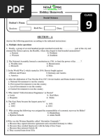 Class 9 SST Half Yearly Exam Sample Paper 2025-26 | PDF | French ...