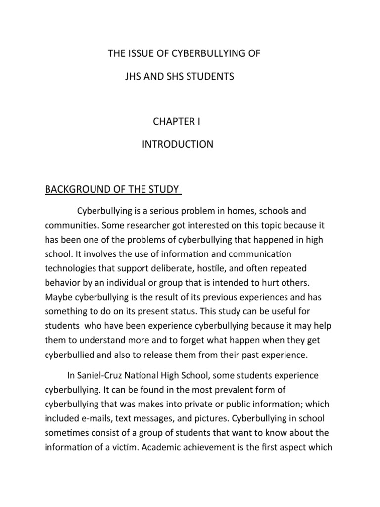 The Issue of Cyberbullying Of | PDF | Cyberbullying | Bullying