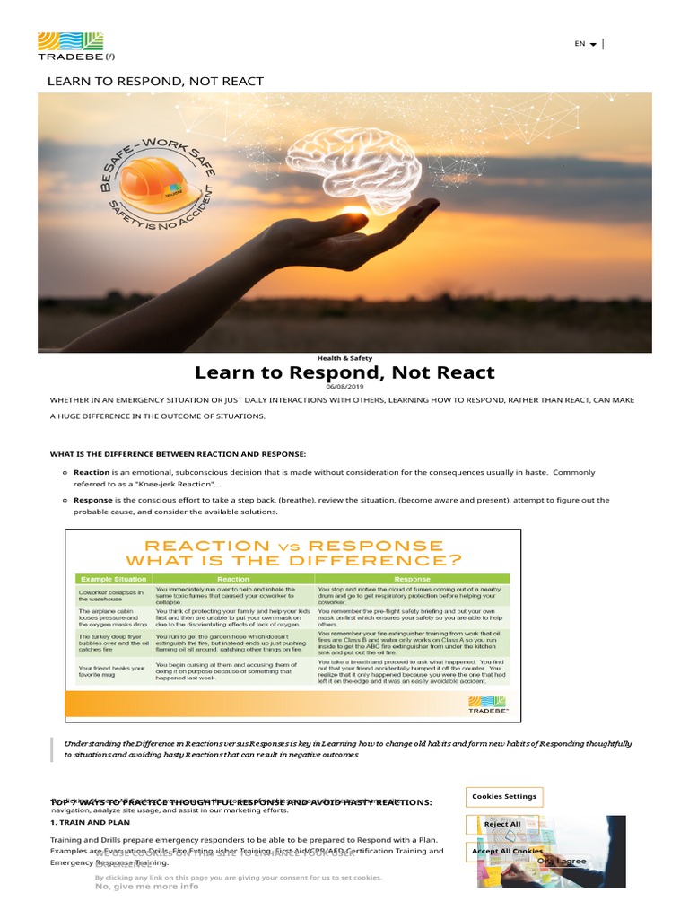Learn To Respond, Not React - Safety Blog - Tradebe USA | PDF | Http Cookie | Emotions