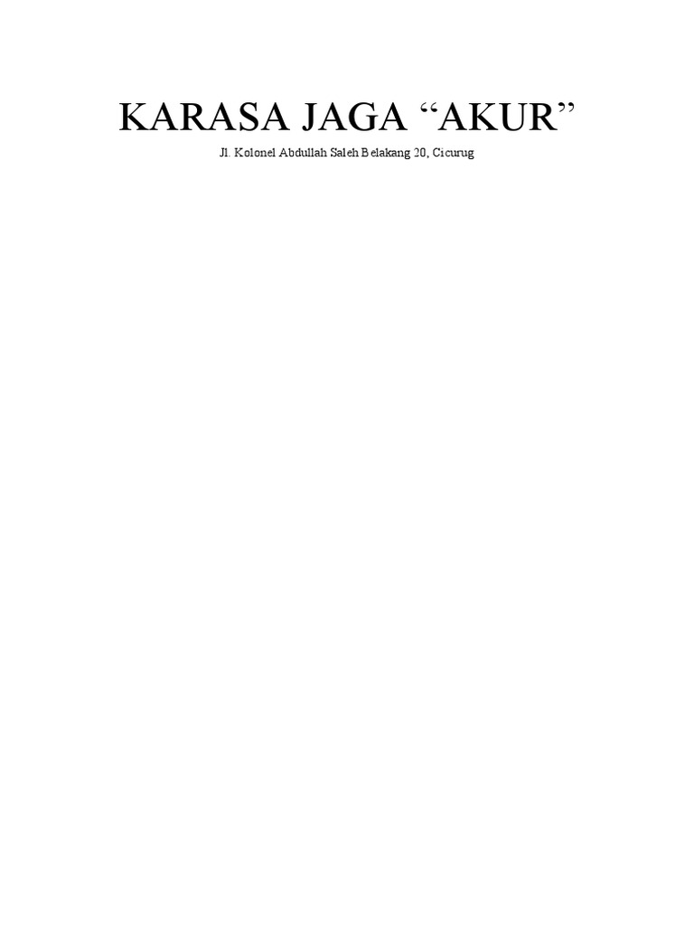 KARASA JAGA AKUR | PDF
