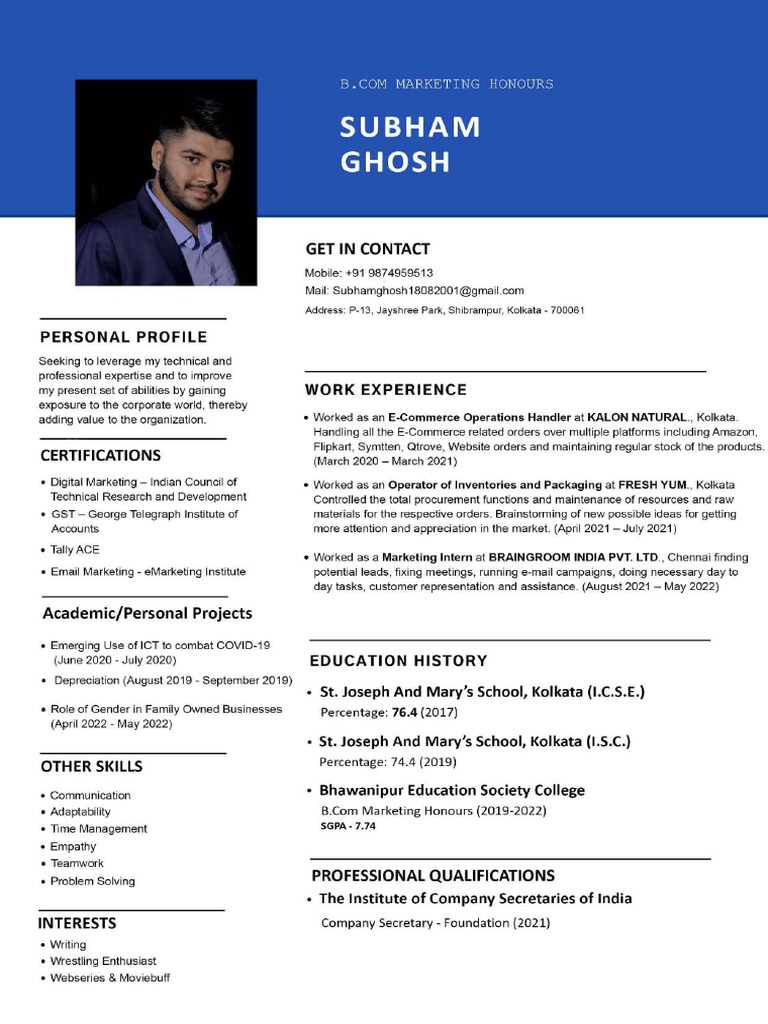 Subham Ghosh Resume | PDF