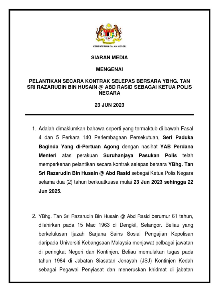 Siaran Media Igp 2023 | PDF