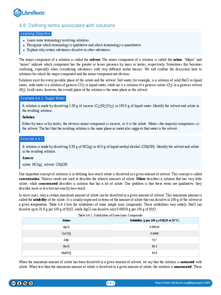 Solution Terminology Explained | PDF | Solvation | Solubility