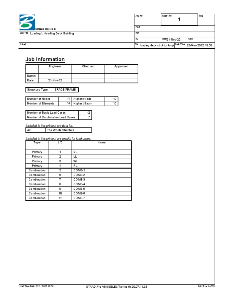 Loading Deck Structural Analysis Report | PDF