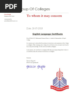 English Proficiency Certification Letter | PDF | Pedagogy | Communication