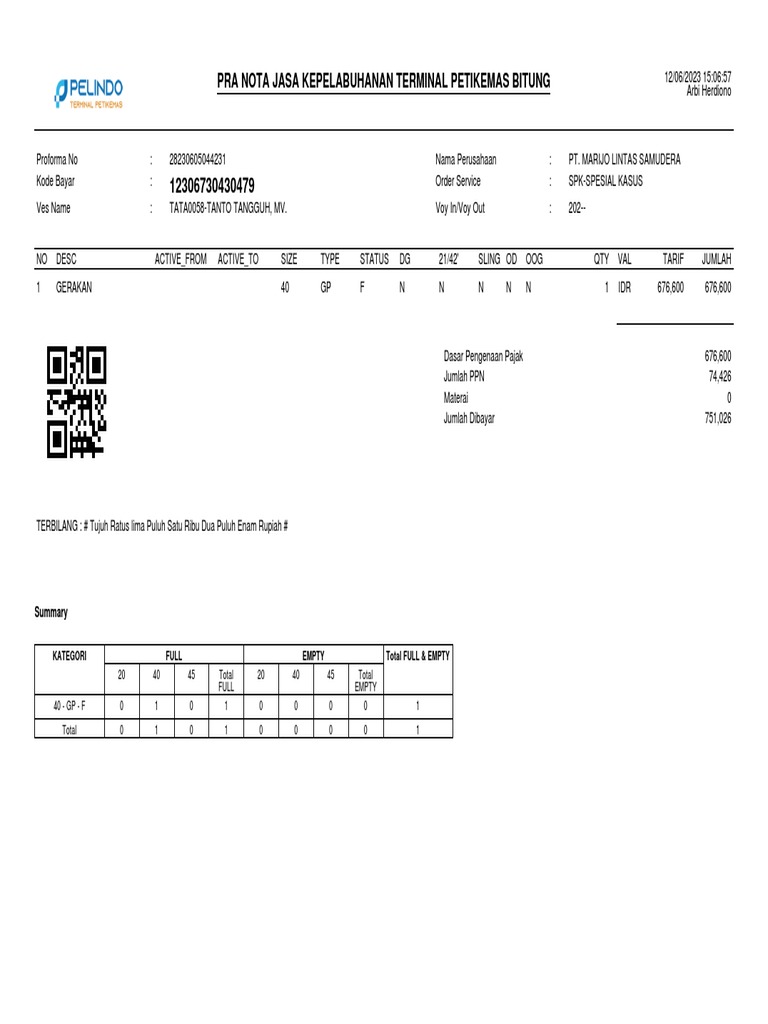 Print - Proforma Stripping 40 Feet | PDF