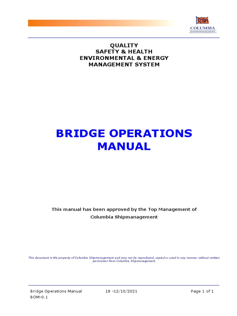 Bridge Operations Manual - Printing | PDF | Navigation | Marine Salvage