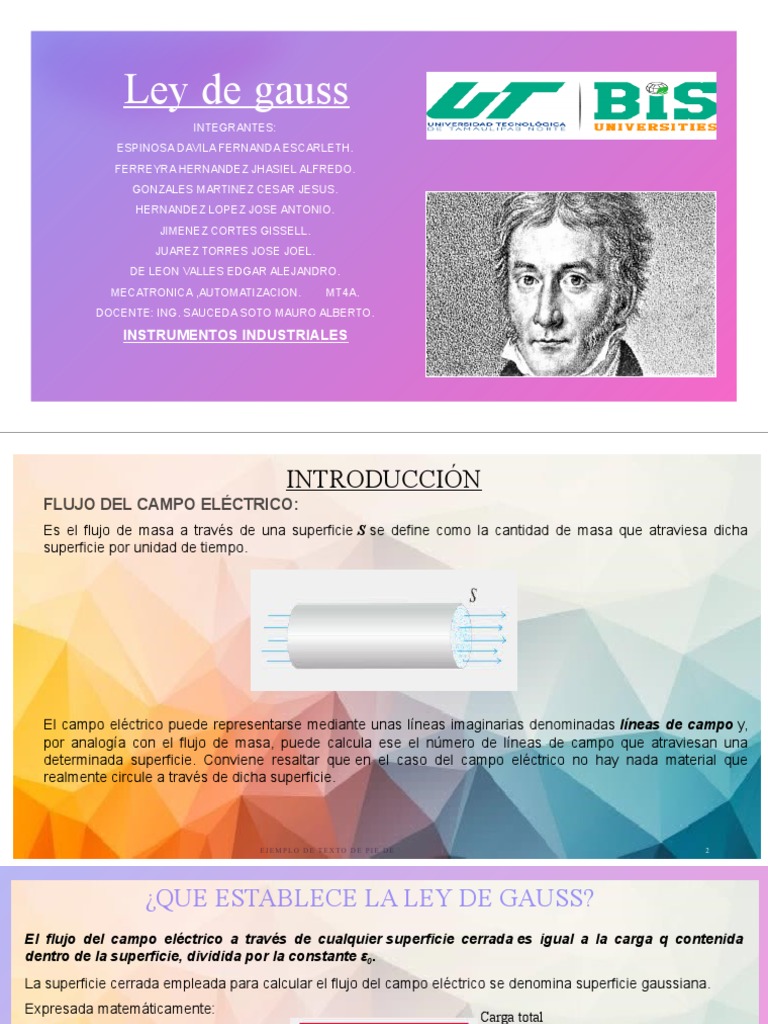 Ley de Gauss | PDF | Campo eléctrico | Objetos matemáticos