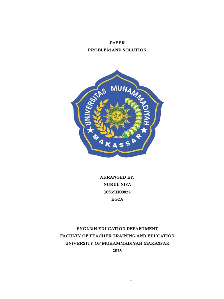 Nurul Nisa 105351100822 - Paper Problem and Solution | PDF | Causality ...