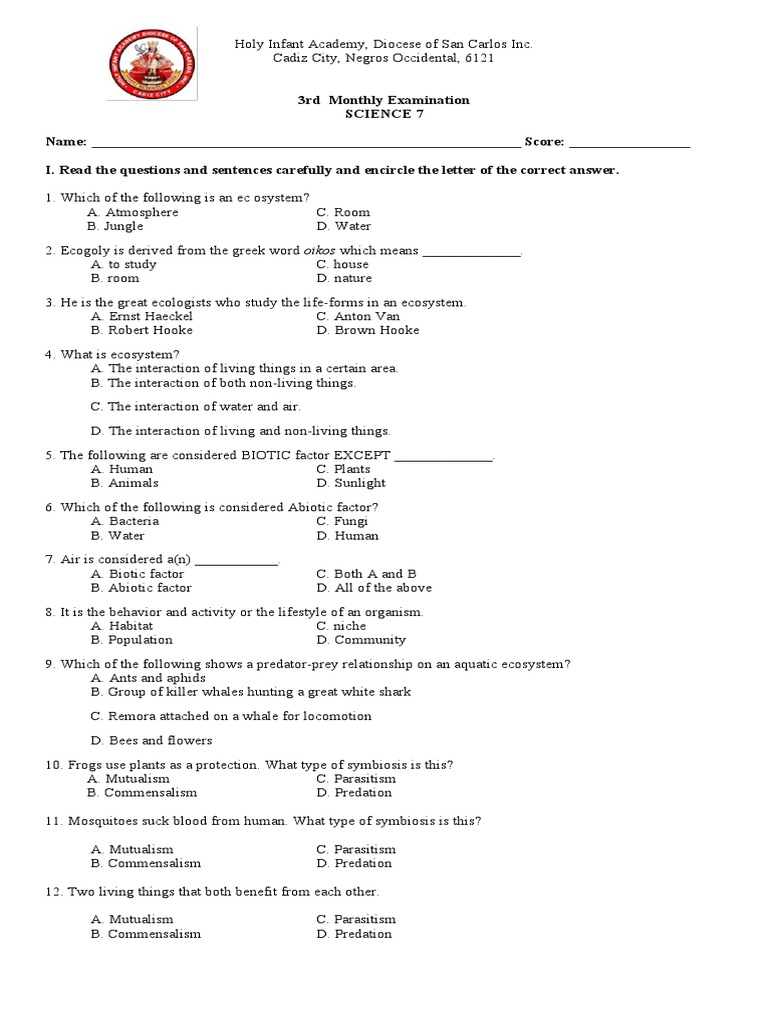 Science 7 | PDF | Predation | Parasitism