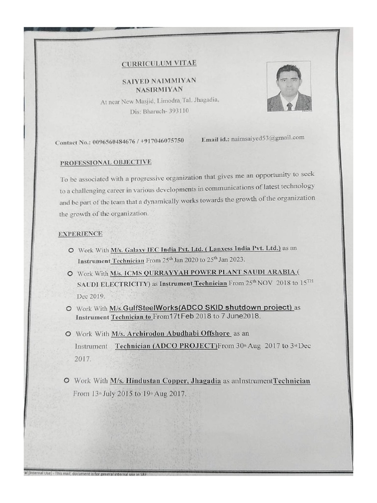 Naim Saiyed Update CV 7575 | PDF
