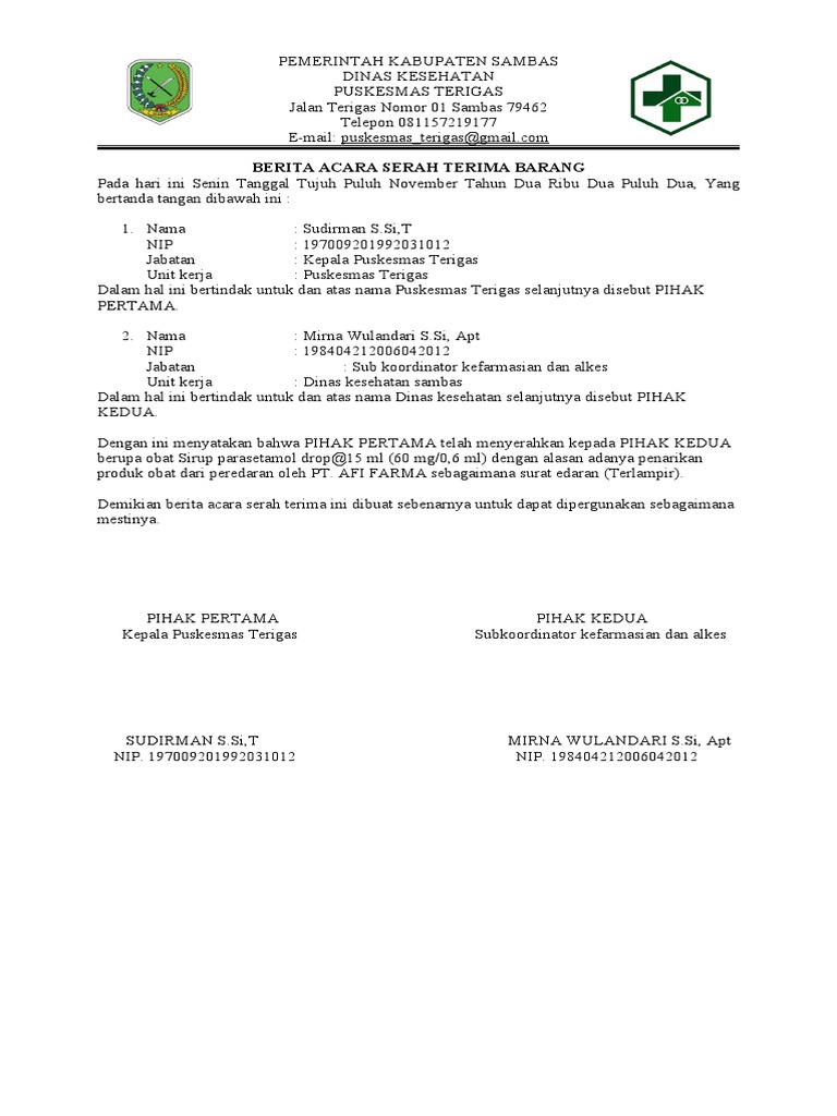 Surat Penarikan PCT Drop | PDF