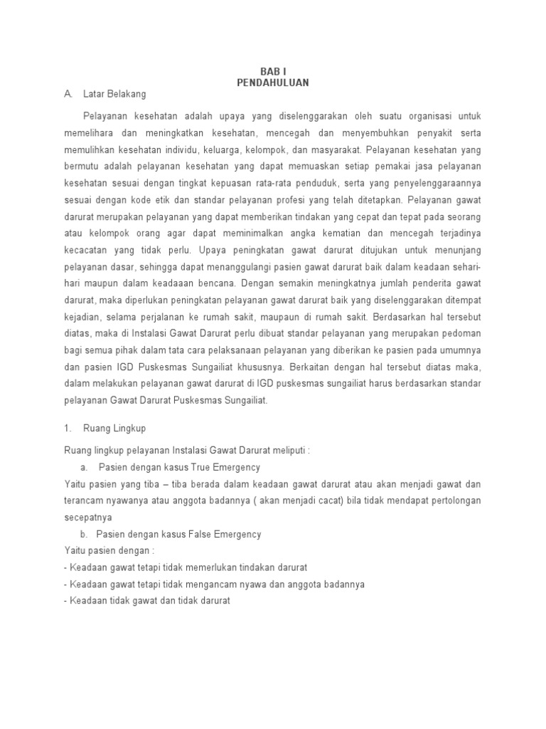 Pedoman Ruang Ugd 2023 | PDF