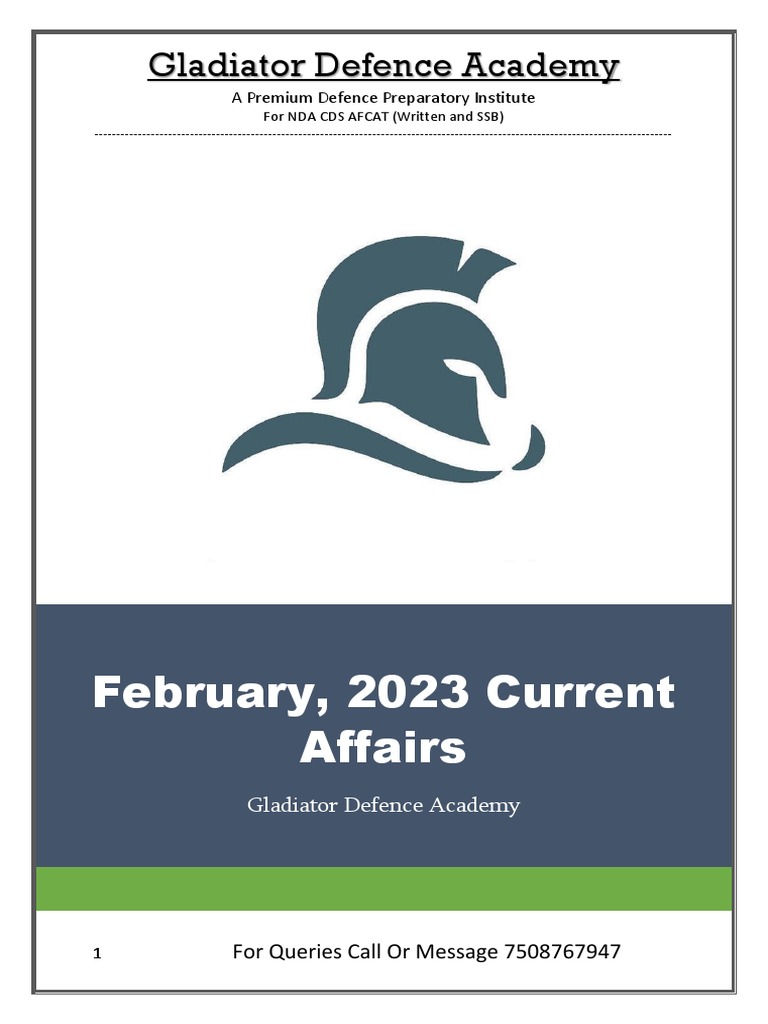 February Current Affars GDA | PDF | Start I
