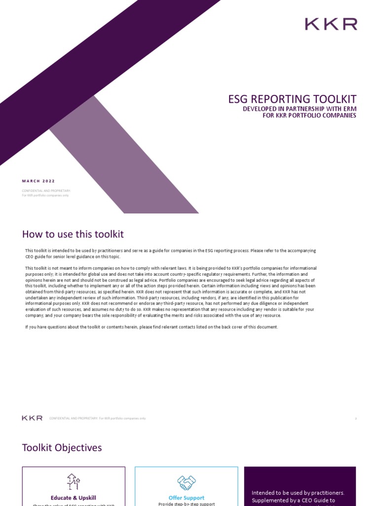 ESG Reporting Toolkit for KKR | PDF | Supply Chain | Sustainability