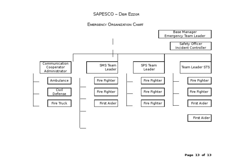 Emergency Response Team Organization Chart | PDF