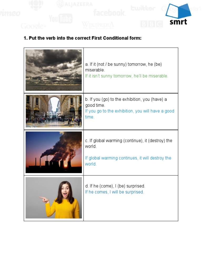 Grammar 1-1 FIRST CONDITIONAL Worksheet | PDF