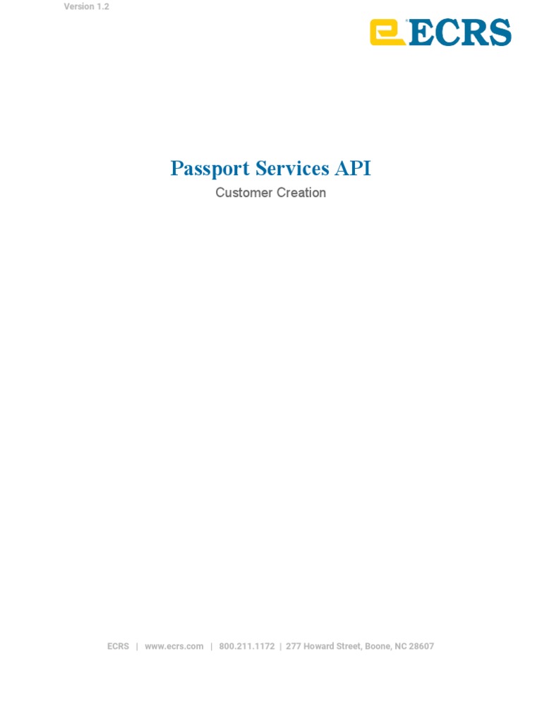 Passport Services Customer Creation | PDF
