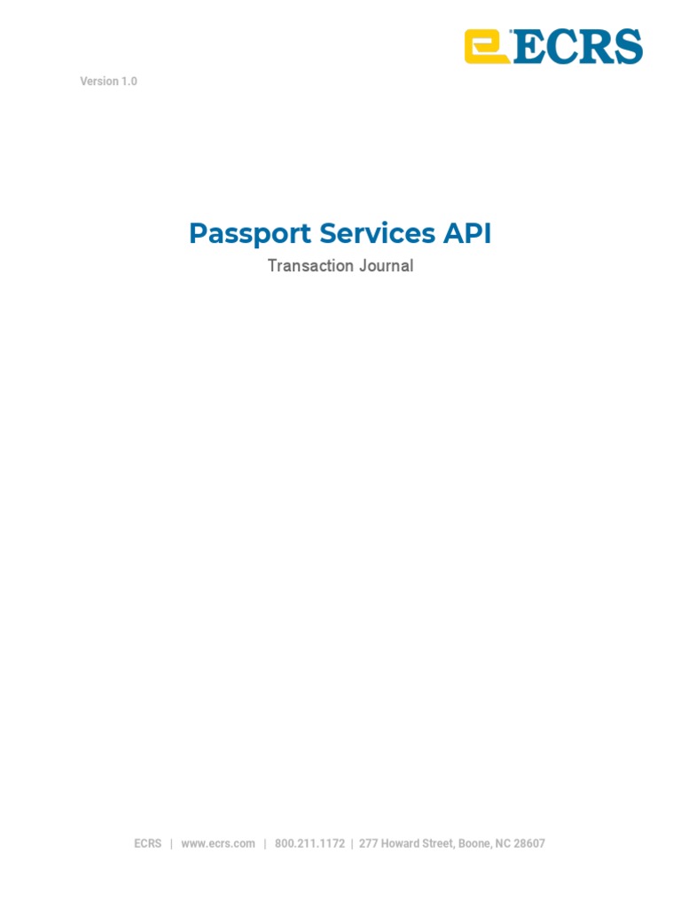 Passport Services Transaction Journal | PDF | Databases | Parameter (Computer Programming)
