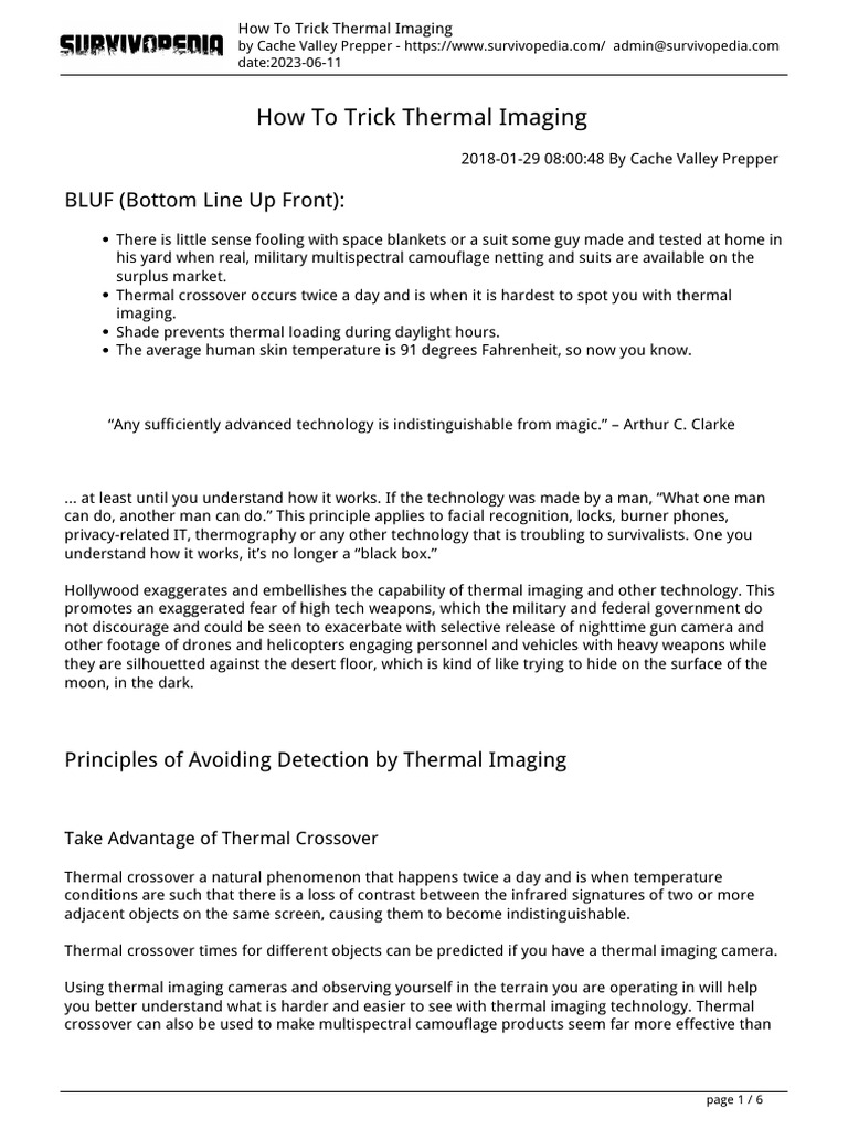 Tricks to Evade Thermal Imaging Detection | PDF | Thermography ...
