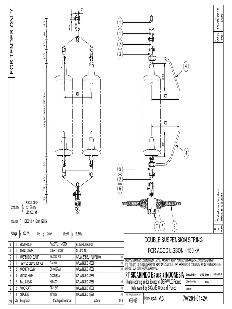 PT Sicamindo Balaraja Indonesia: Double Suspension String For Accc Lisbon - 150 KV | PDF