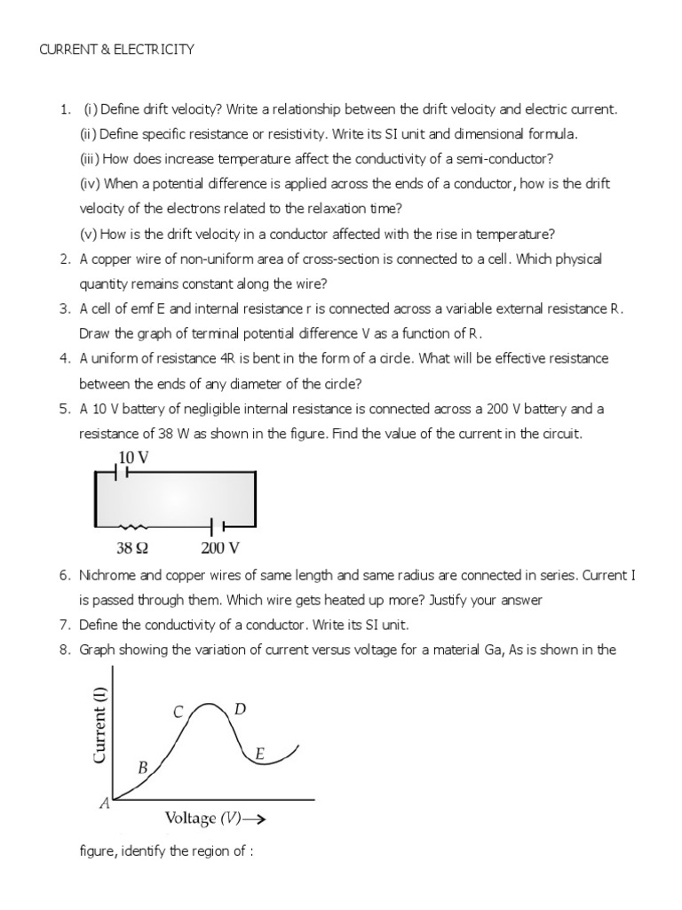 Current Electricty 01 Board Questions | Download Free PDF | Electrical ...