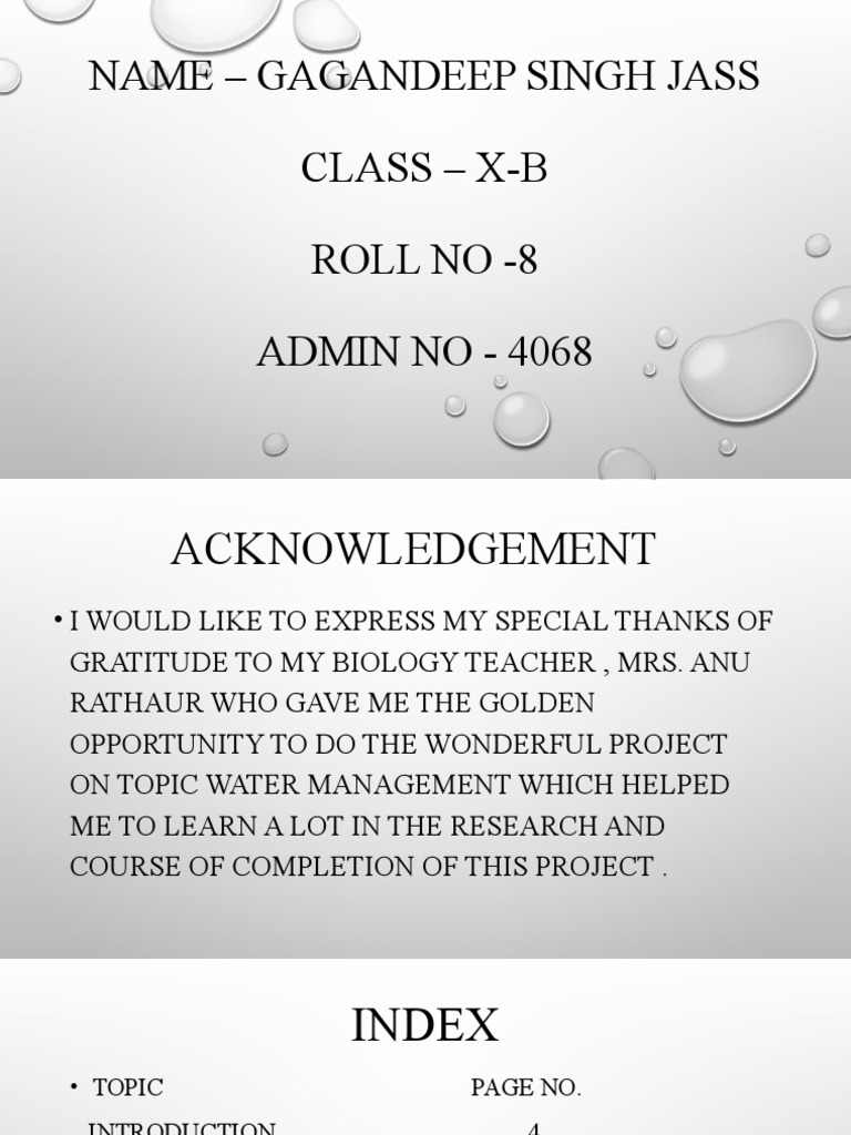 Project On Water Management Download Free Pdf Water Treatment