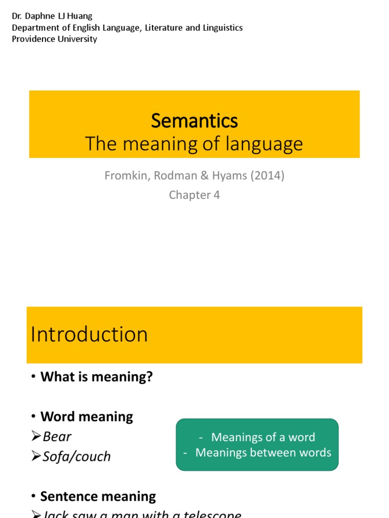 Semantics | PDF | Phrase | Lexical Semantics
