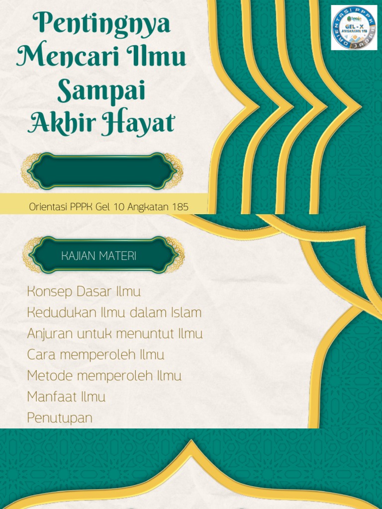 Pentingnya Menuntut Ilmu Sampai Akhir Hayat | PDF Pentingnya Menuntut Ilmu Sampai Akhir Hayat | PDF