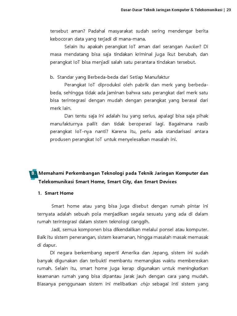 Modul Ajar DPK TJKT - Perkembangan Teknologi - Smart Home | PDF | Komputer | Teknologi & Rekayasa