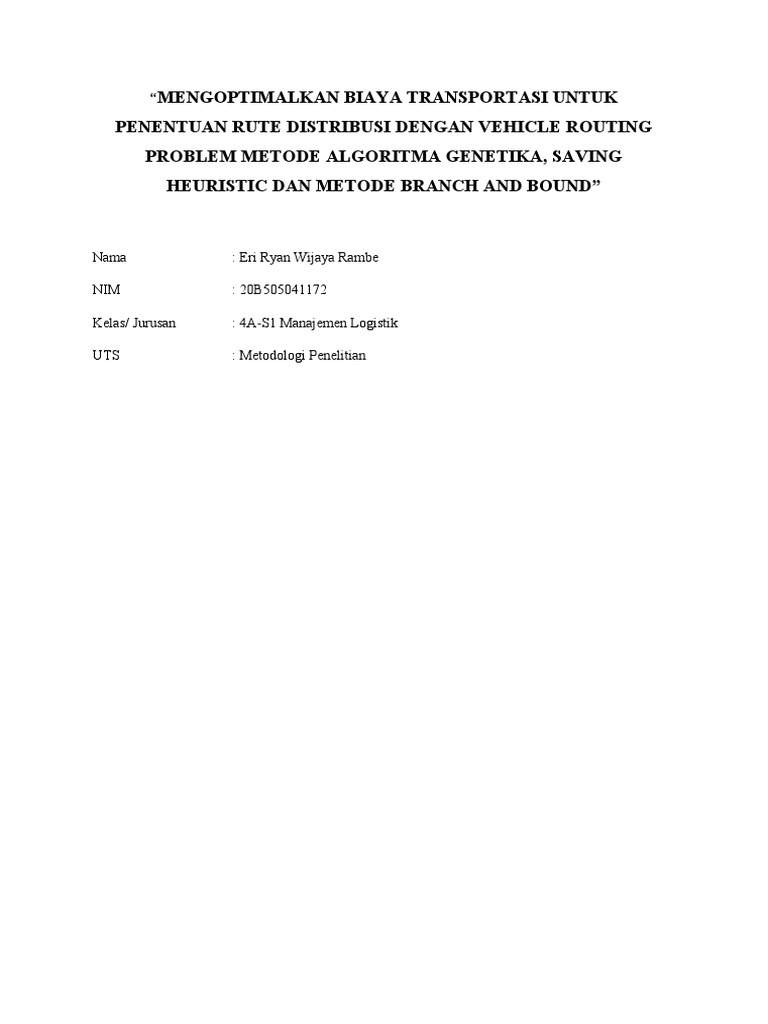 UTS Metodologi Penelitian - Eri | PDF