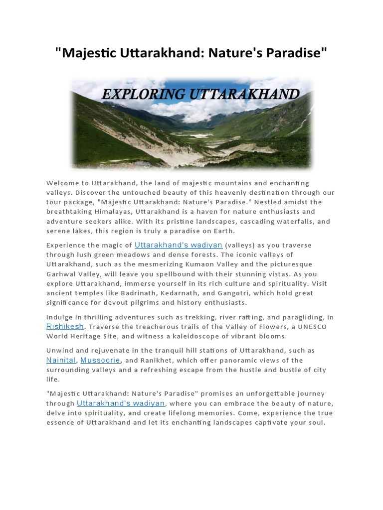 Majestic Uttarakhand | PDF