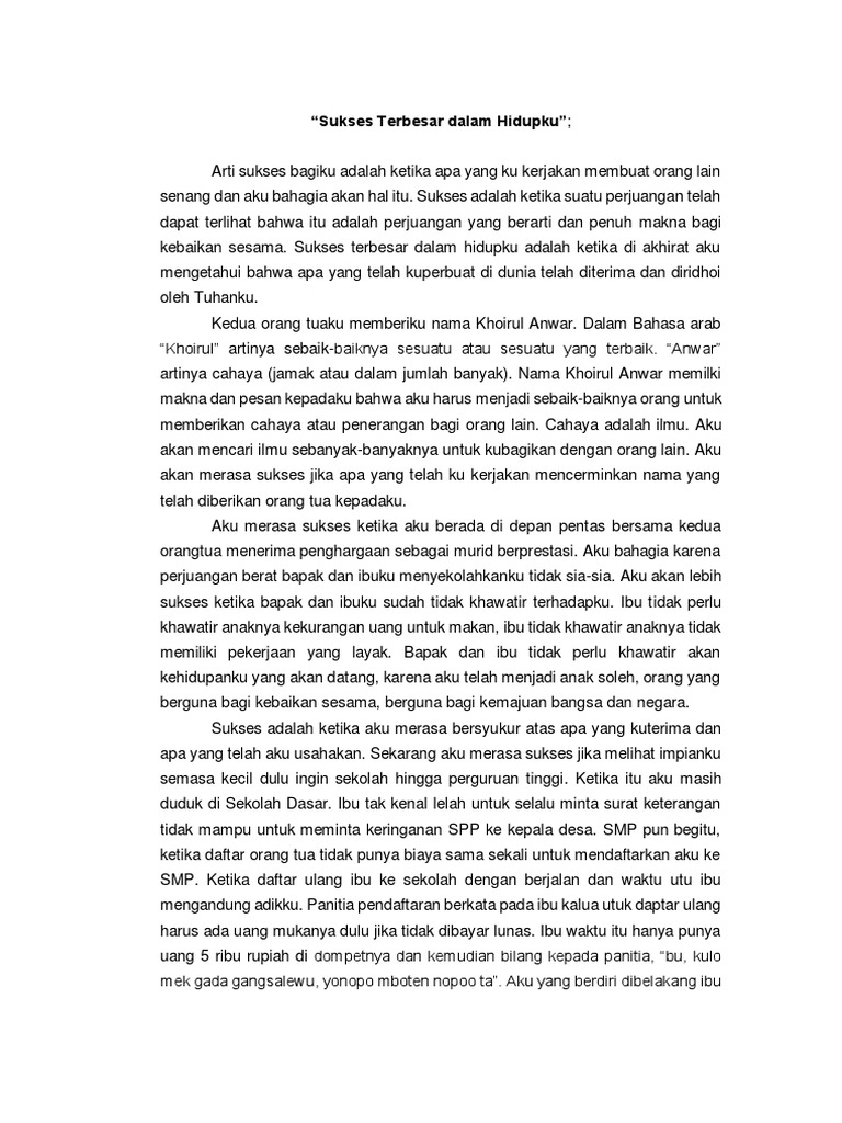COntoh ESSAI LPDP-Sukses Terbesar dalam Hidupku | PDF