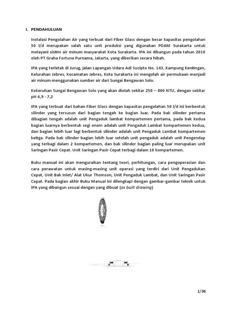 Desain Saringan Pasir Cepat IPA Surakarta | PDF | Teknologi & Rekayasa