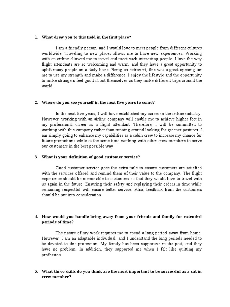 Interview Script | PDF | Sleep | Flight Attendant