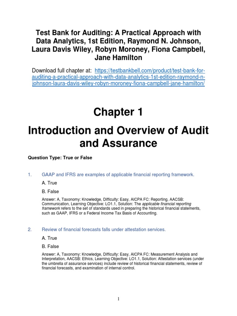 Introduction and Overview of Audit and Assurance | PDF | Audit | Financial Audit