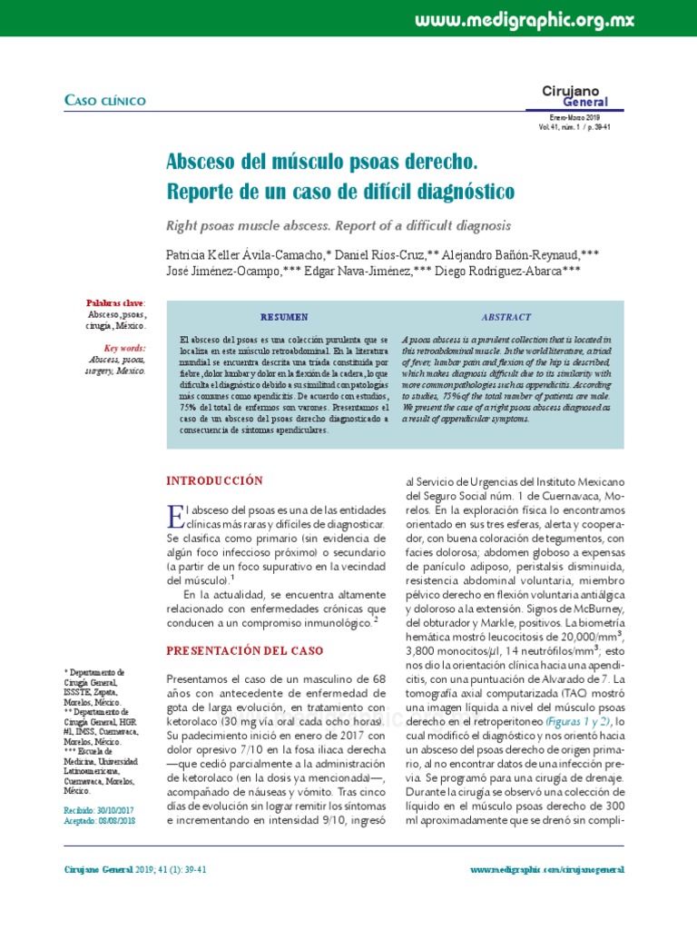 Absceso Psoas Derecho: Caso Clínico | PDF